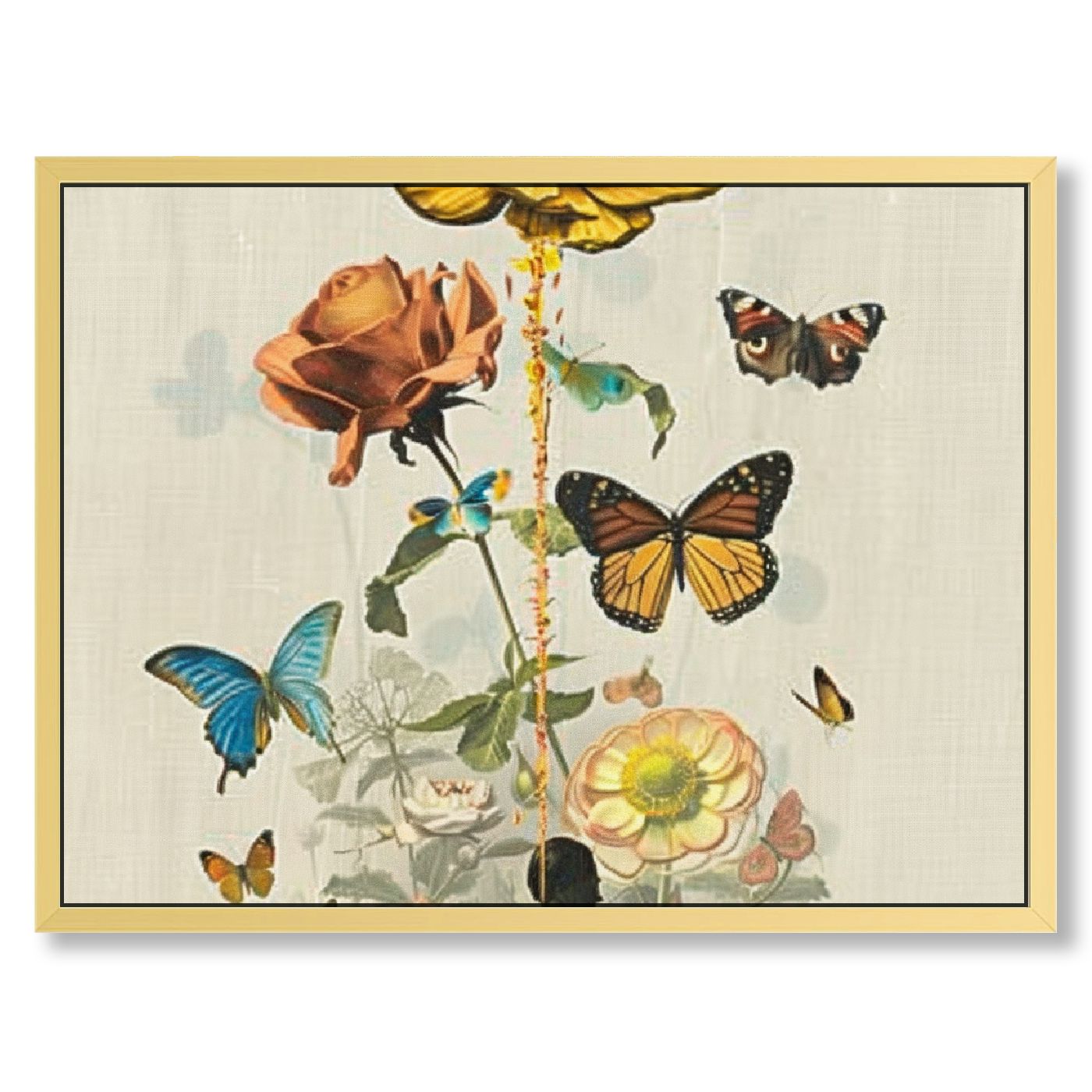 Salvador Dali Rose,The Butterfly Rose Canvas Art Print,Butterfly ...