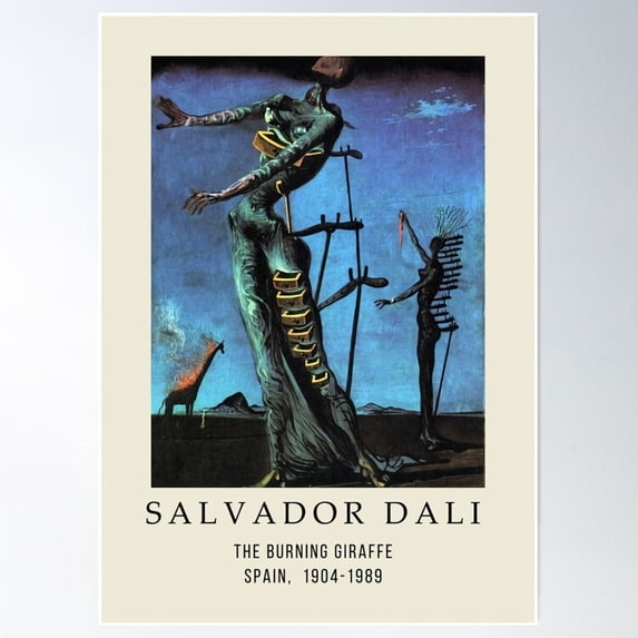 Salvador Dali - The Burning Giraffe, 1937 - Vintage Exhibition Poster ...