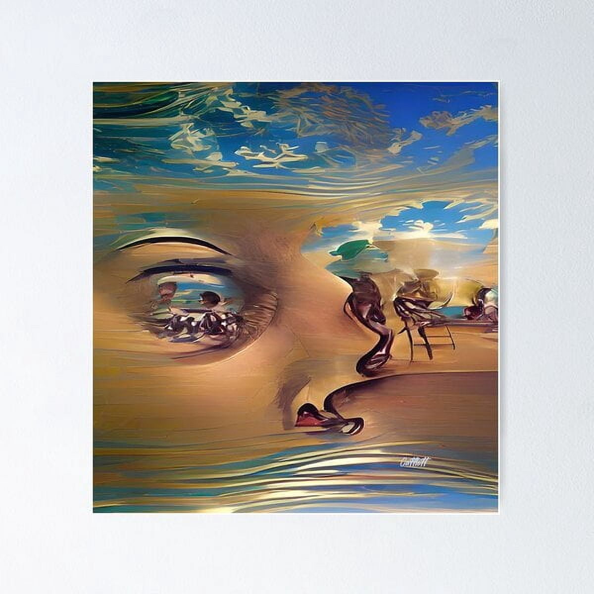 Salvador Dali Tribute - Trippy Face Landscape Dream - Dali Poster Wall ...