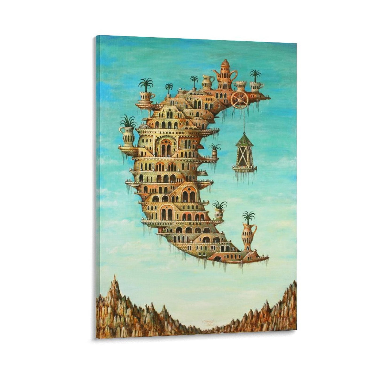 Salvador Dali Wall Art Prints 《living on The Moon》 Poster Canvas Wall ...