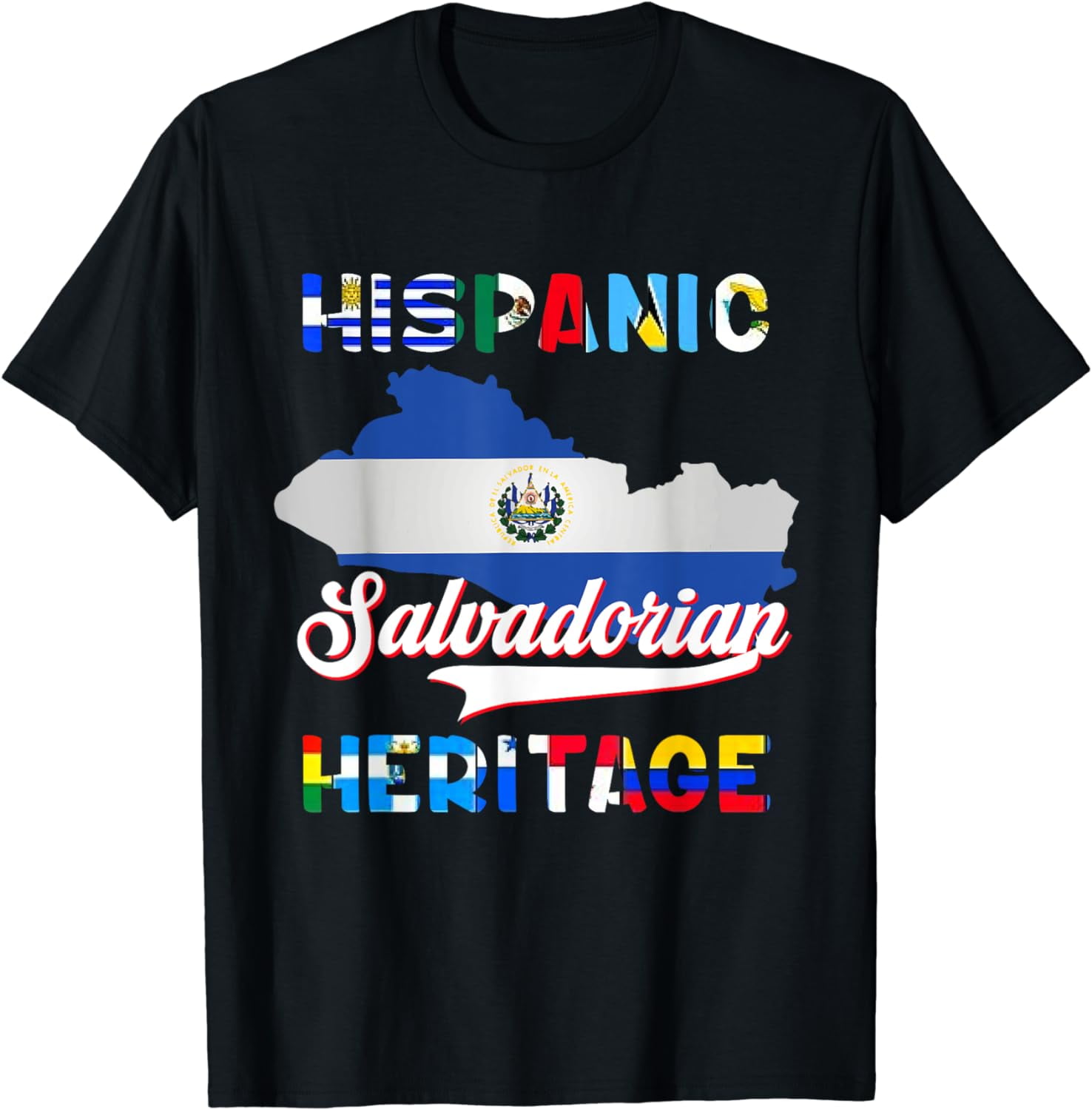 Salvadorian Pride T-Shirt El Salvador Flag Hispanic Heritage Month ...