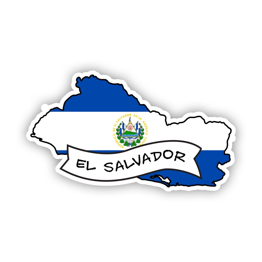 Salvadorian Shaped El Salvador Flag Sticker Decal - Self Adhesive Vinyl - Weatherproof - Made in ...
