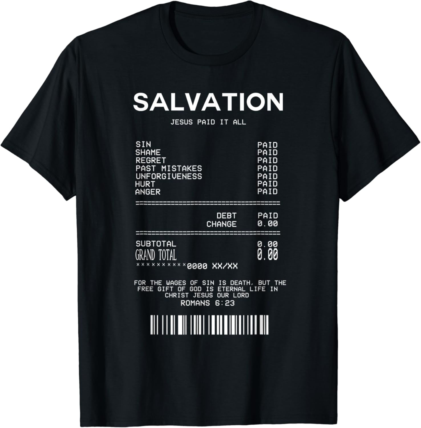 Salvation Christ Paid It All - Christian Tee T-Shirt Salvation Paid It All Tee - Walmart.com