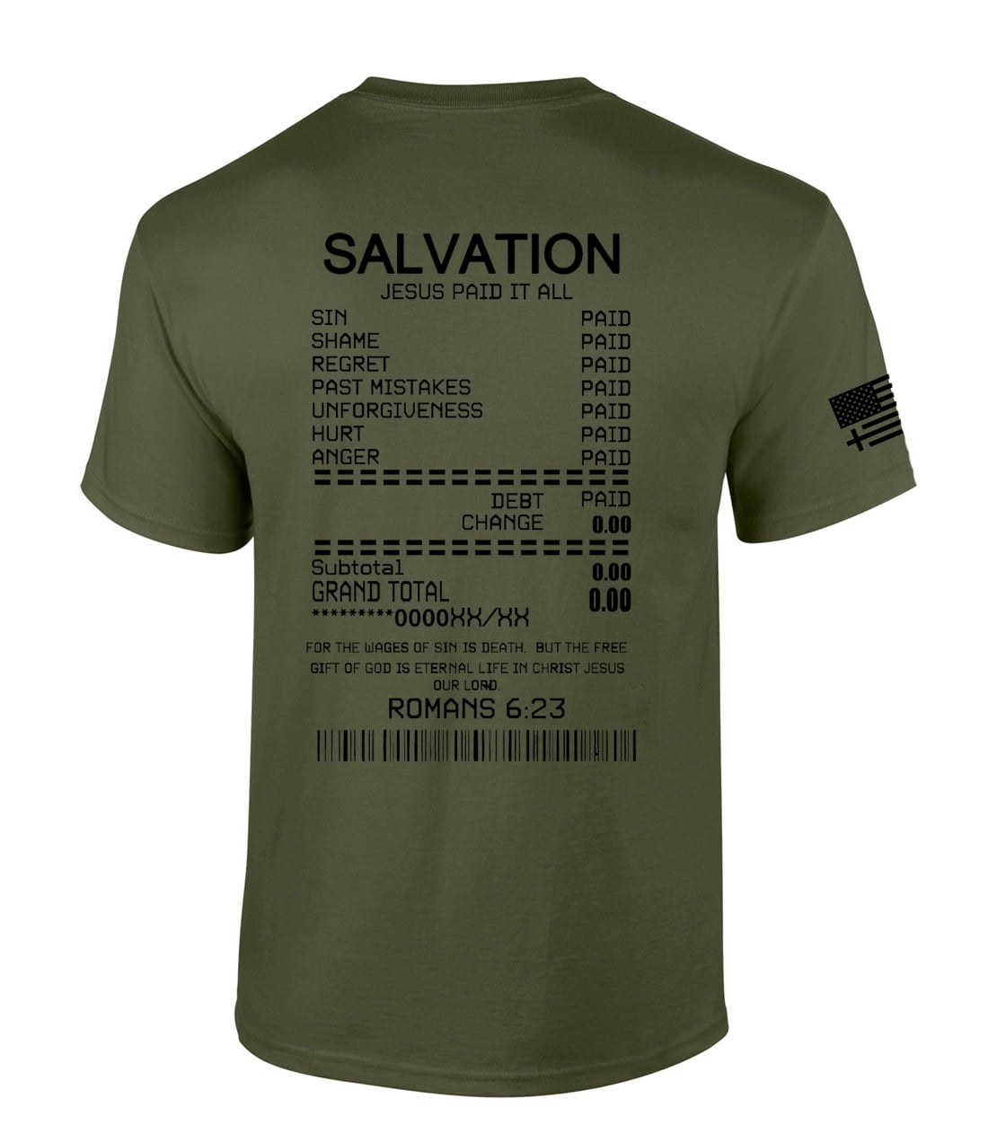 Salvation Jesus Paid It All Receipt Romans 6:23 Bible Scripture Mens ...