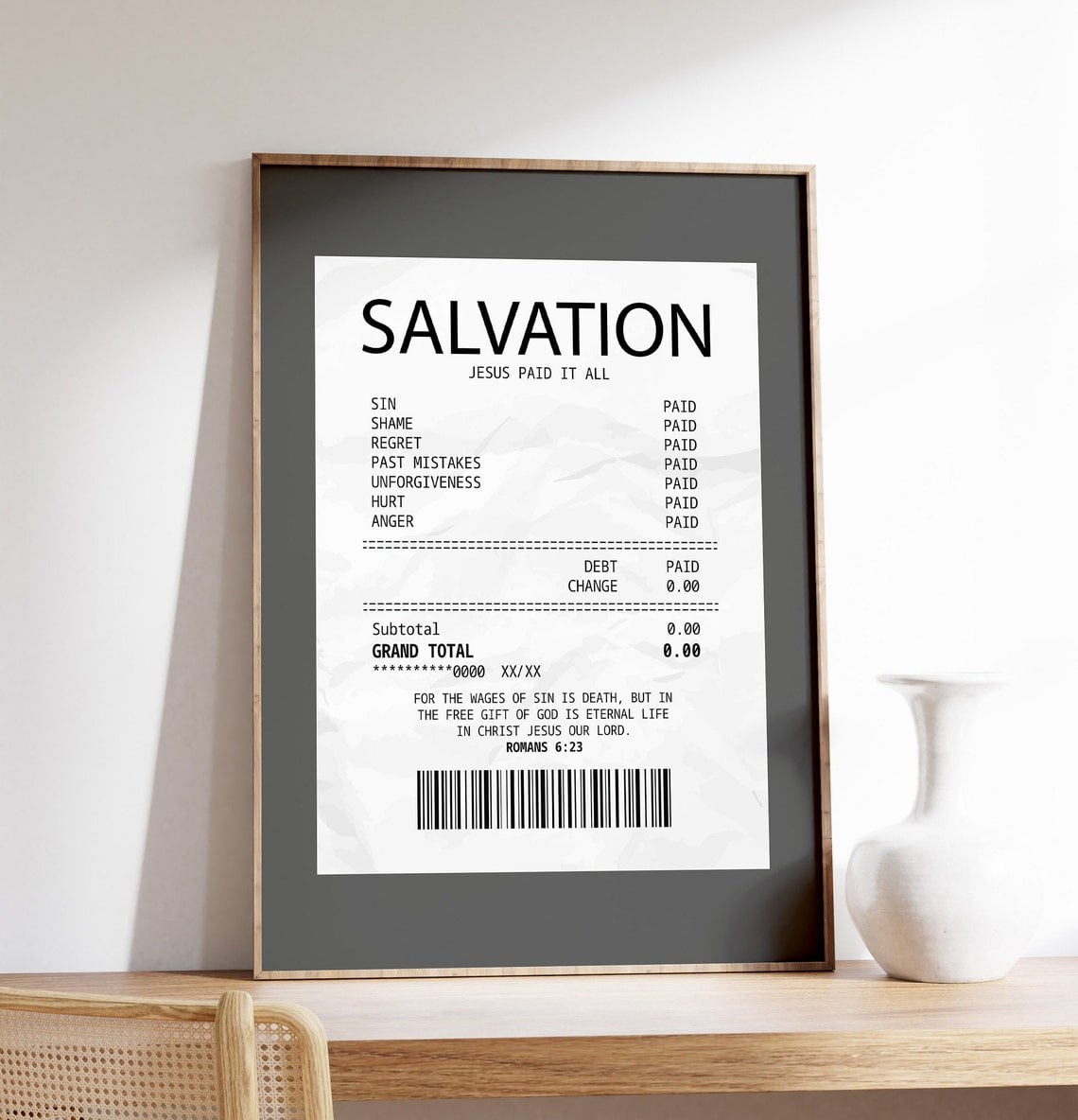 Salvation Receipt Poster (Dark Background), Salvation Jesus Paid It All ...