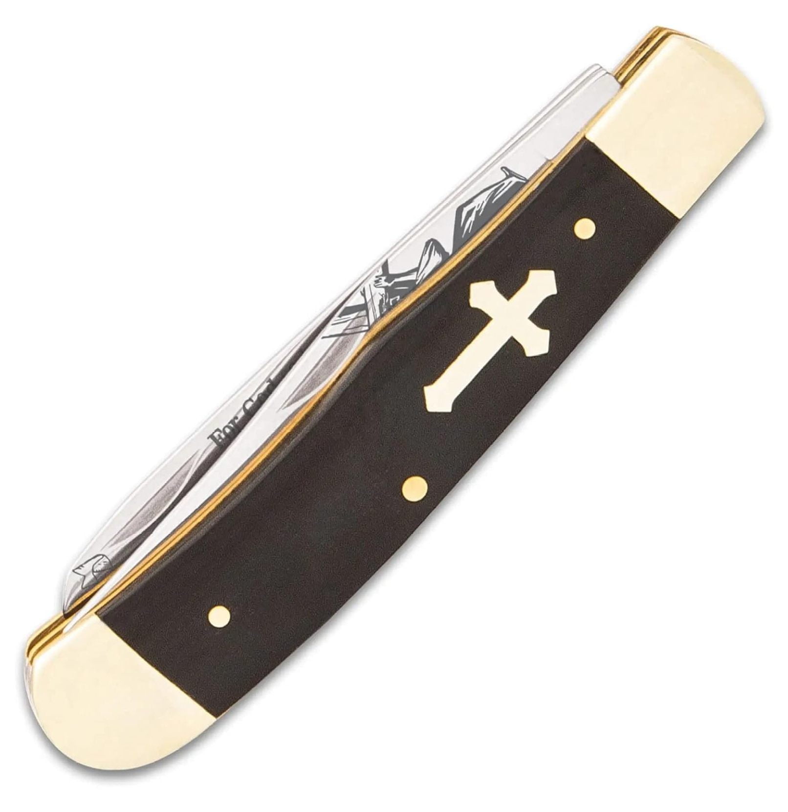 Salvation Trapper Pocket Knife – Dual Stainless Steel Blades, Laser ...