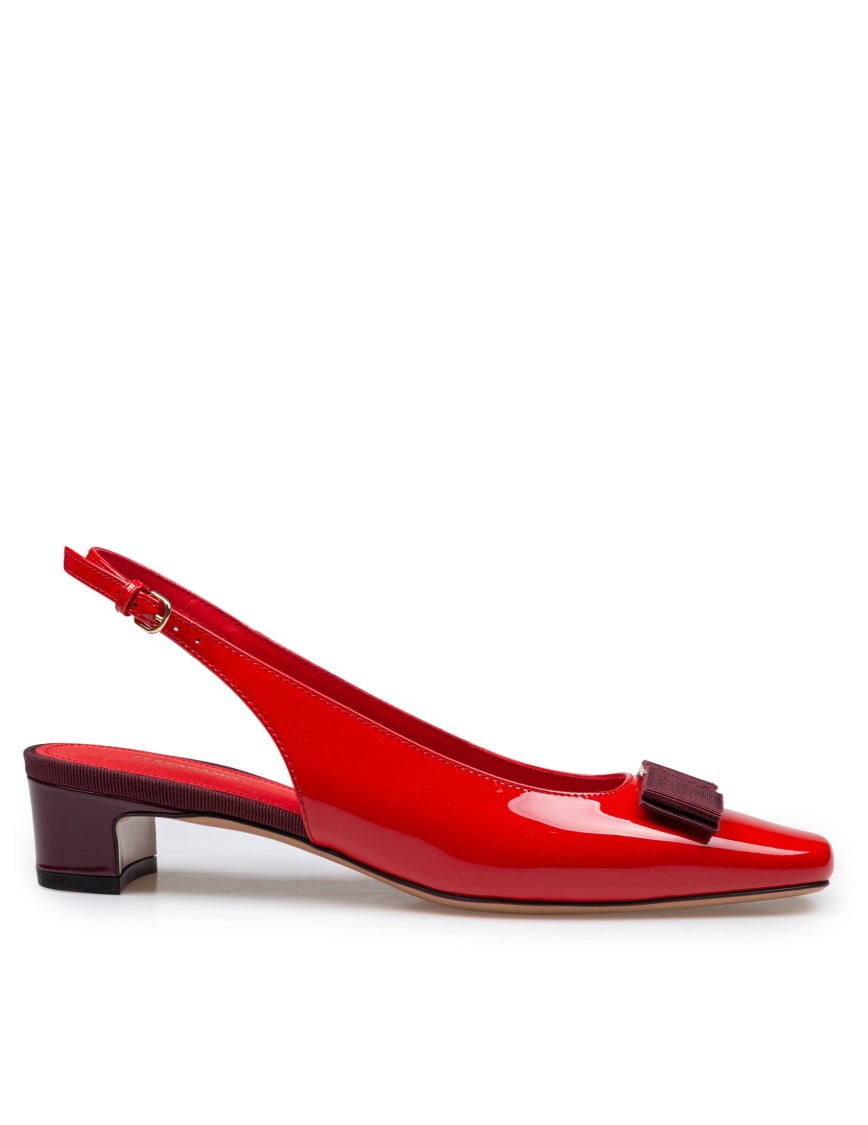 Salvatore Ferragamo Patent Leather Red Slingback Rivalda Red (Women's ...