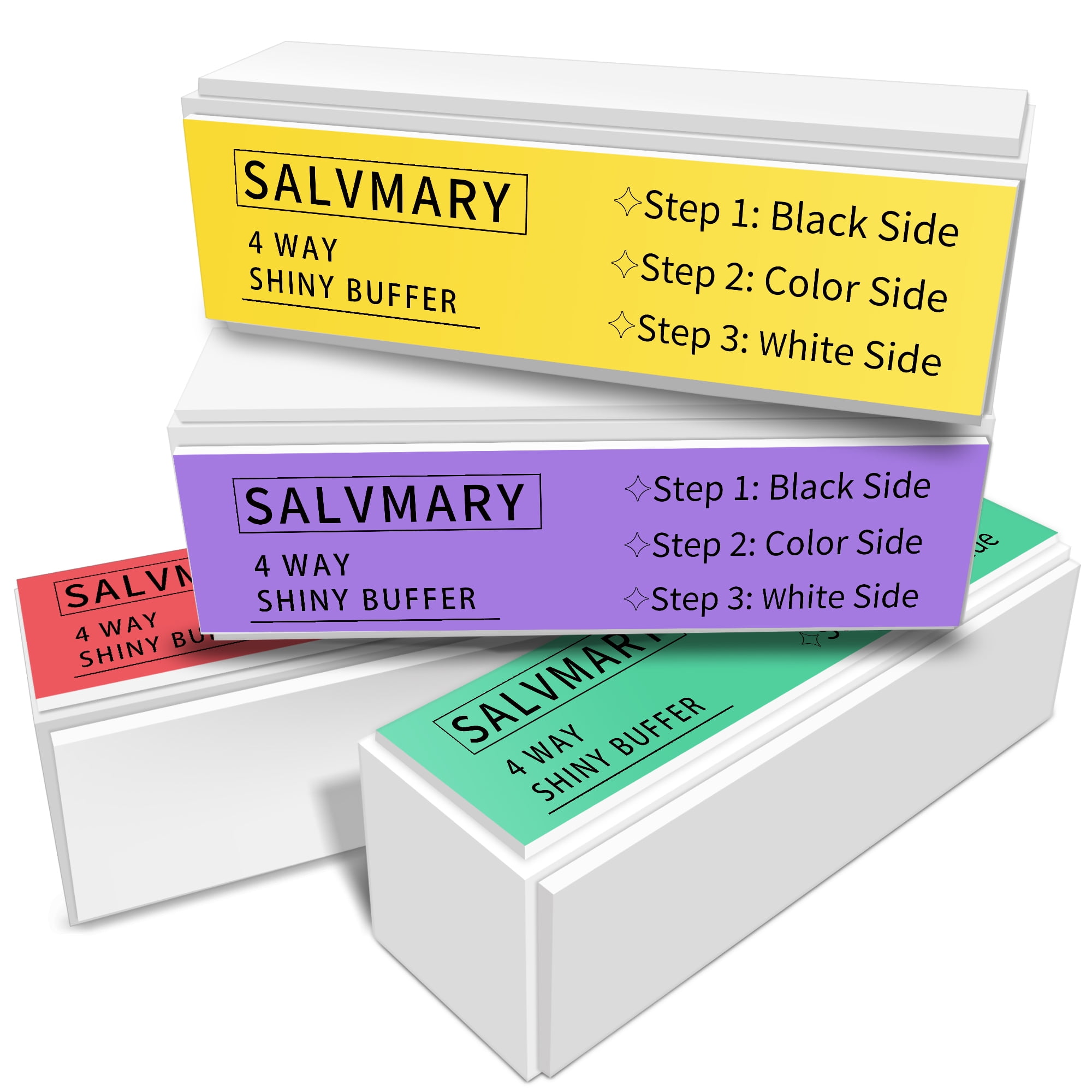 Salvmary 4-Way Nail Buffer Shine Block All-in-One Manicure Tools for ...