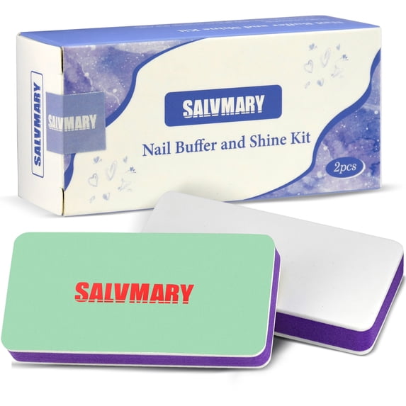 Salvmary Nail Shining Buffer Blocks, 2 Pieces, Dual Grit for Nails ...