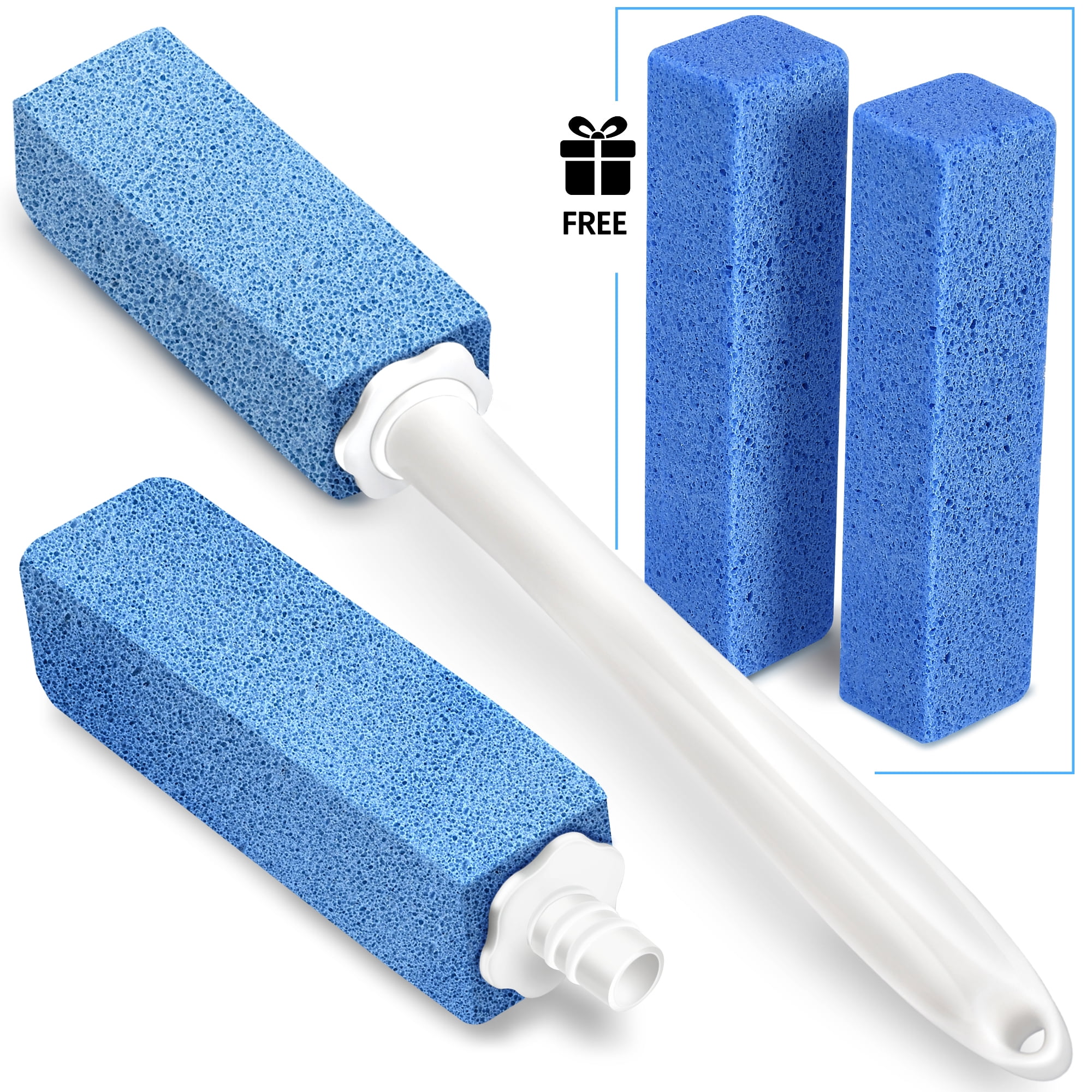 Salvmary Pumice Cleaning Stone Set: Scrubber with Reusable Long Handle ...