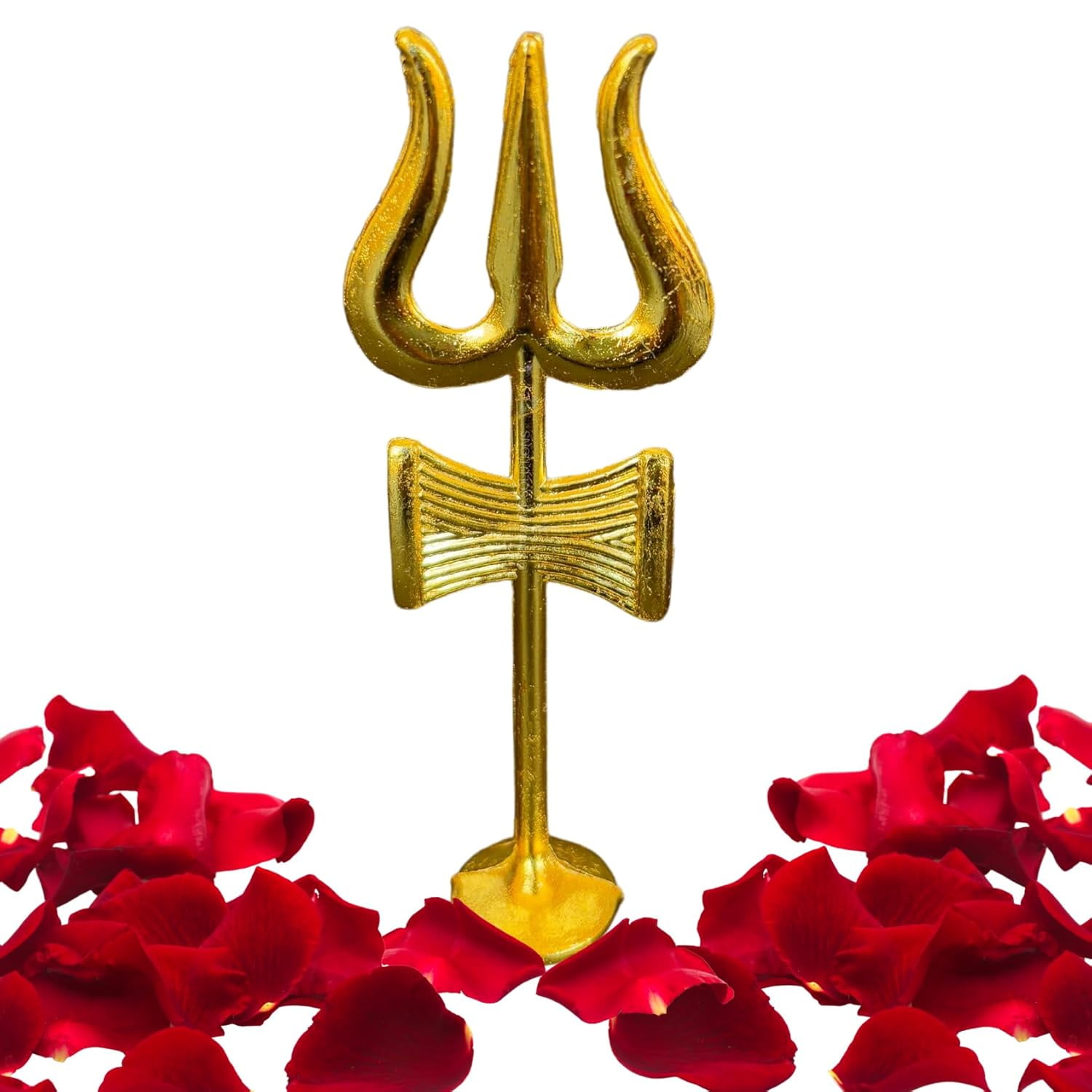 Salvus APP SOLUTIONS Handmade Metal Golden Trishul with Damru Sacred ...
