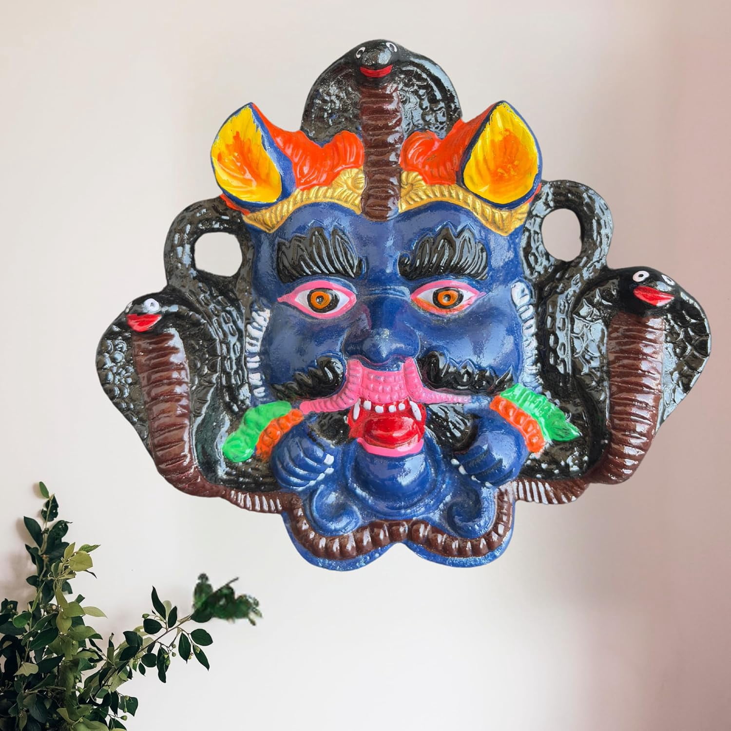 Salvus APP SOLUTIONS Metal Mahakal Naag Face Mask Wall Hanging Divine ...