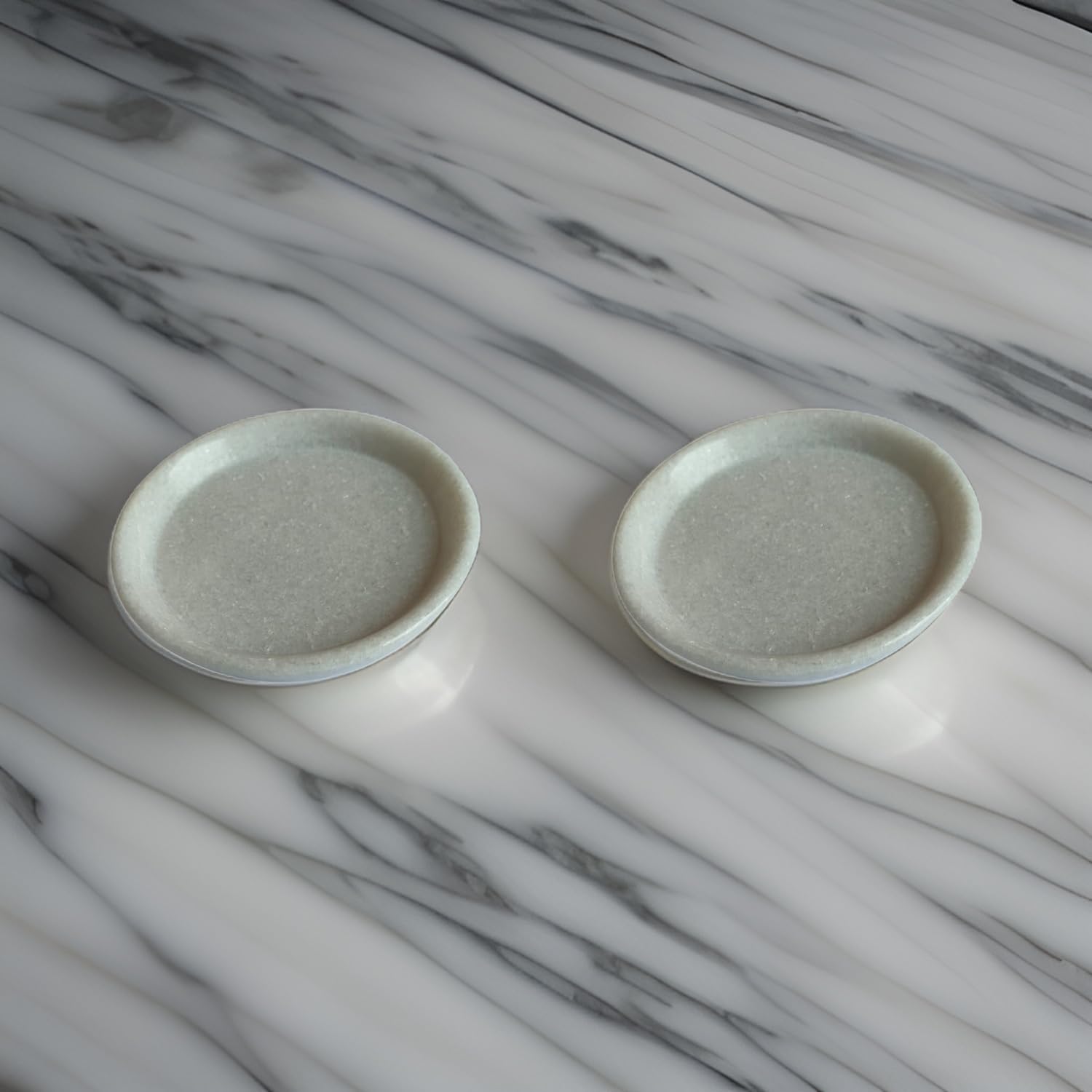 Salvus APP SOLUTIONS Sacred Elegance Marble Round Plate for Pooja and ...