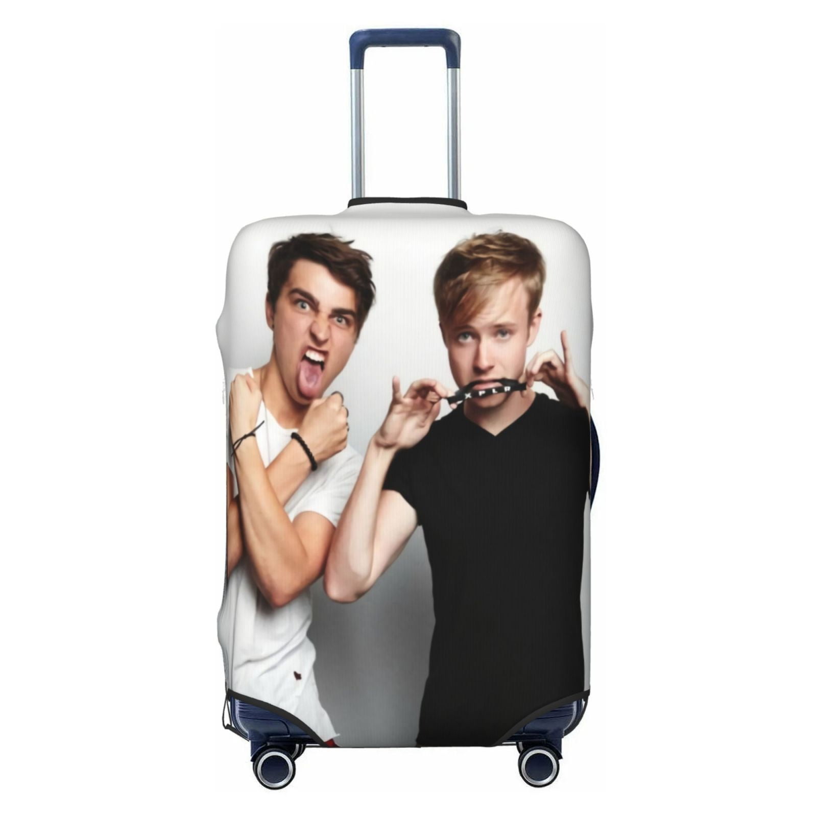 Sam And Colby (2) Luggage Cover Approved Travel Suitcase Protector ...
