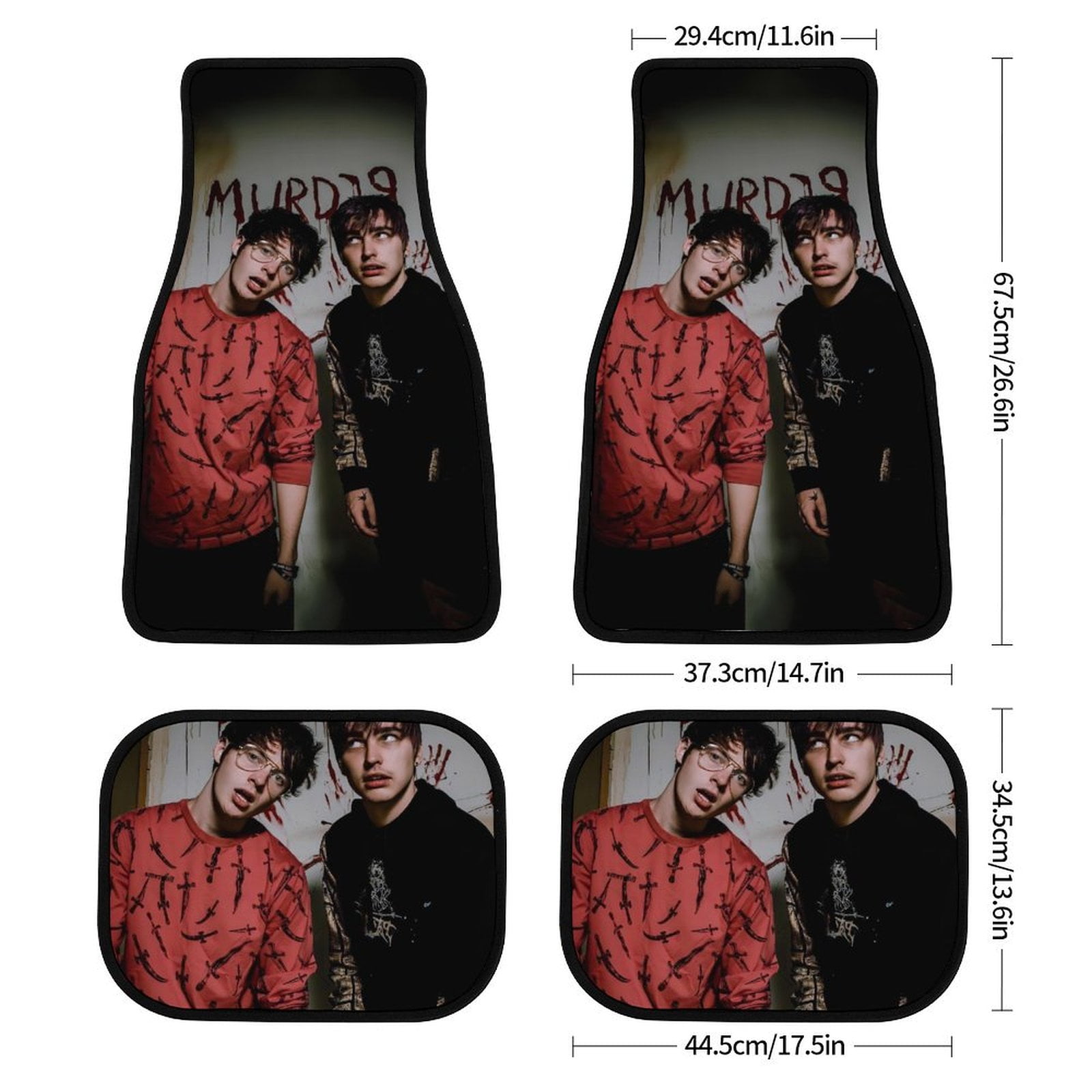 Sam And Colby 4-Piece Car Floor Mats with Anti-Slip PVC Heel Pad ...