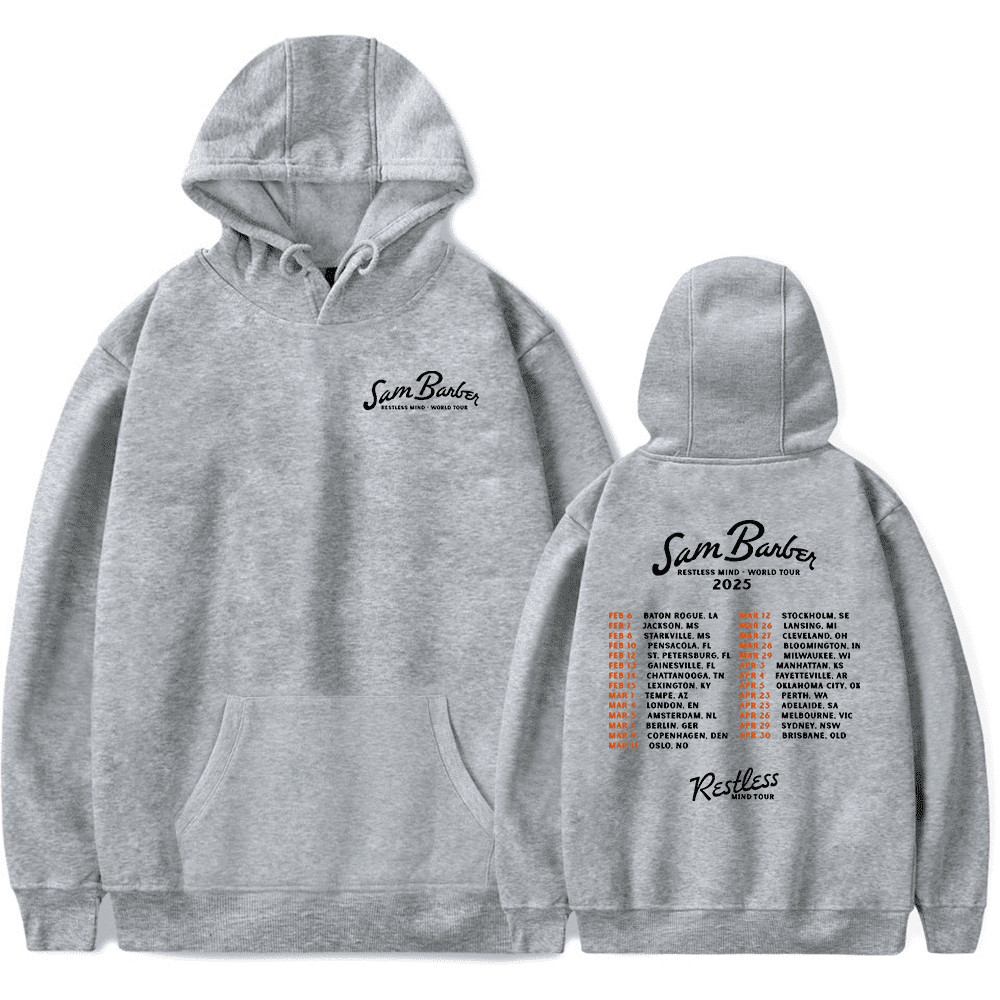 Sam Barber Merch Hoodie Restless Mind World Tour 2025 Hoodies Country ...