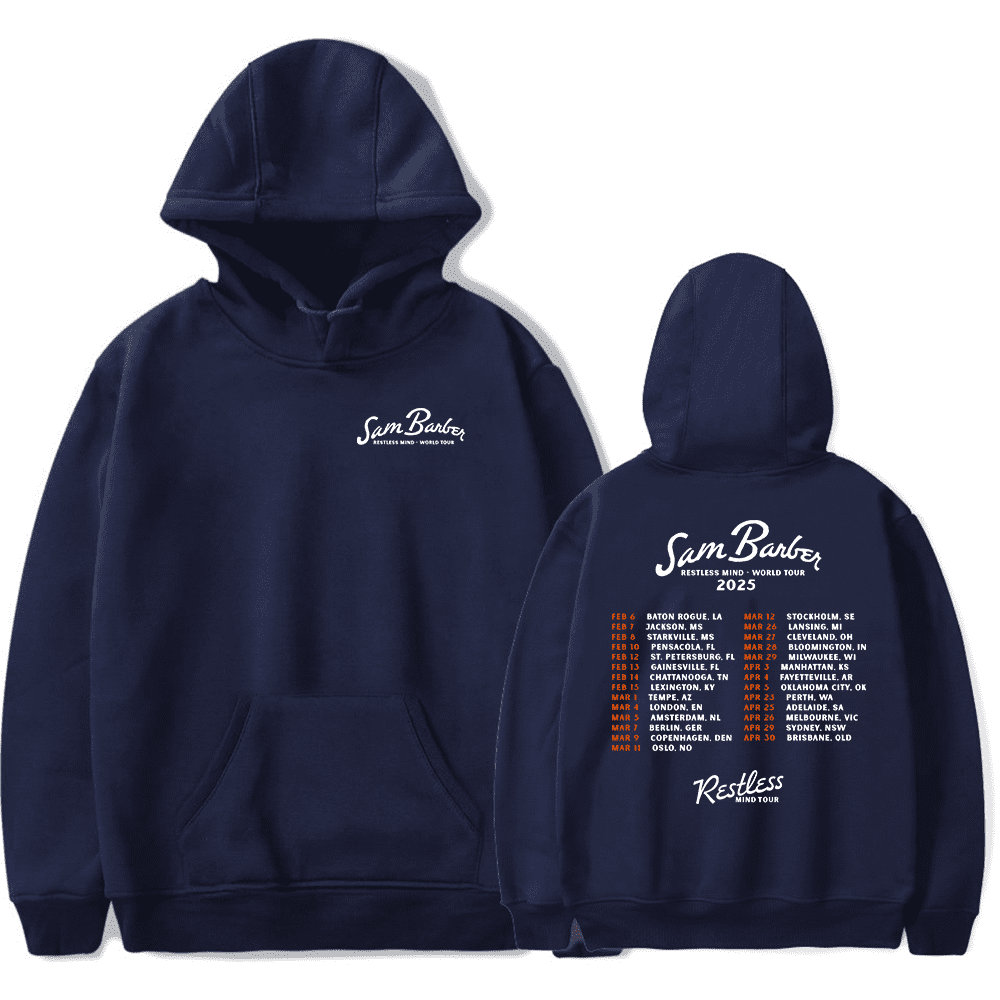 Sam Barber Merch Hoodie Restless Mind World Tour 2025 Hoodies Country ...