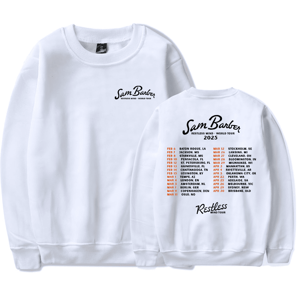 Sam Barber Merch Sweatshirt Restless Mind World Tour 2025 Crewneck ...