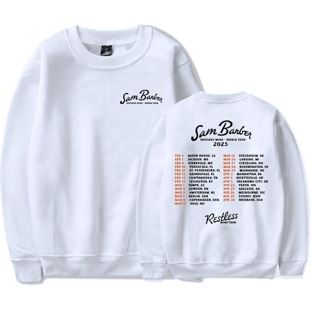 Sam Barber Merch Sweatshirt Restless Mind World Tour 2025 Crewneck ...