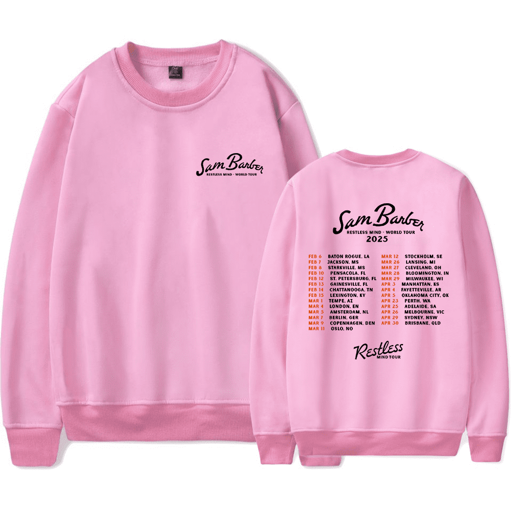 Sam Barber Merch Sweatshirt Restless Mind World Tour 2025 Crewneck ...