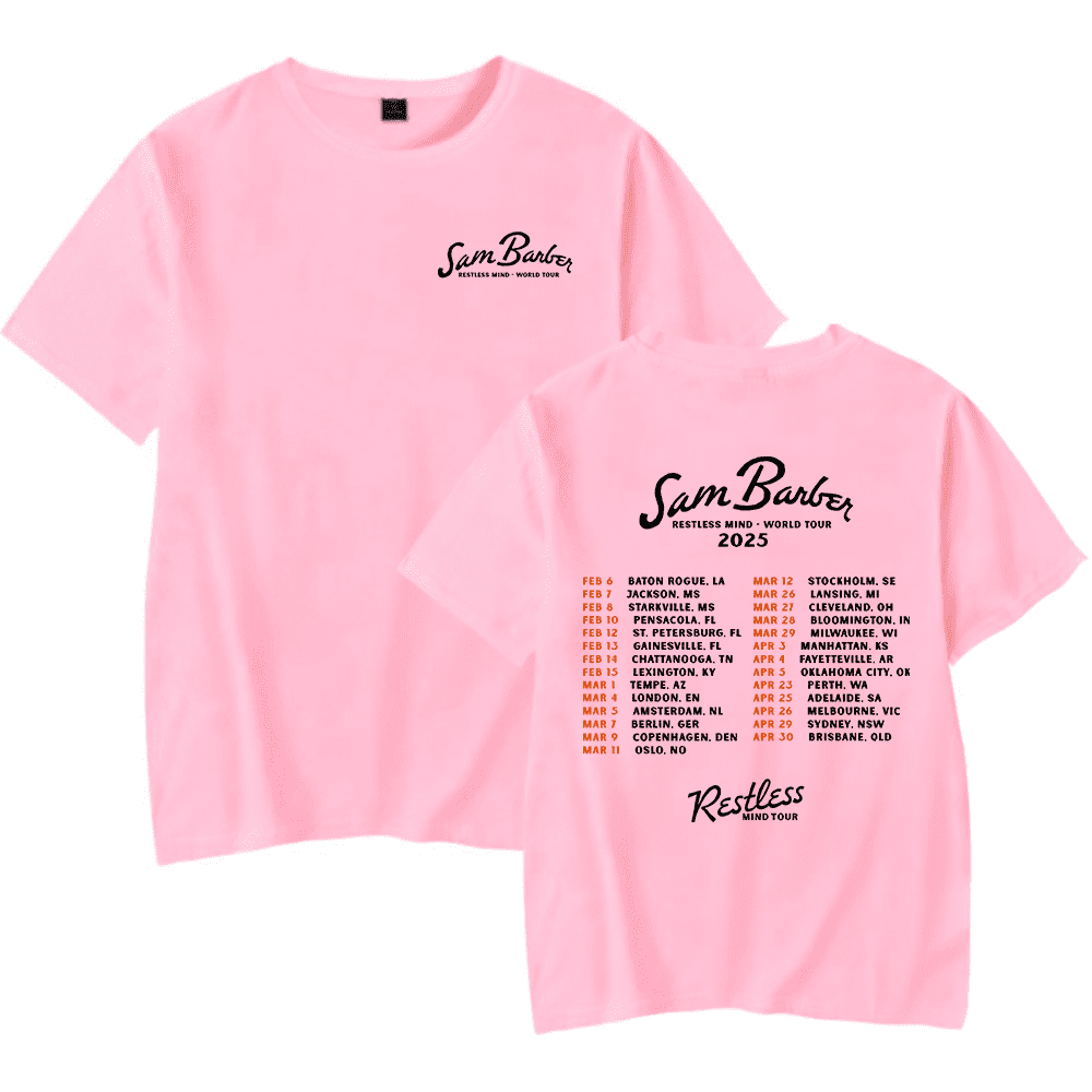 Sam Barber Merch T-Shirt Restless Mind World Tour 2025 Tees Country ...