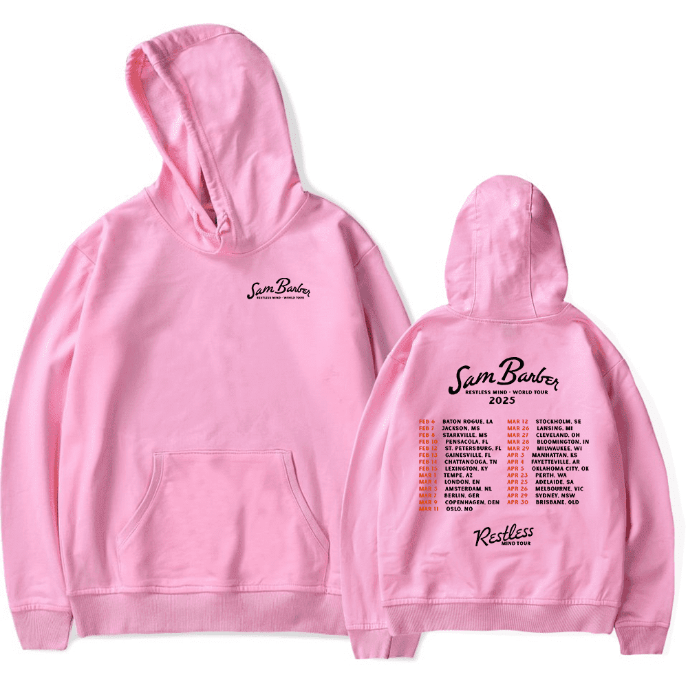 Sam Barber Restless Mind World Tour 2025 Long Sleeve Pullover Hoodie ...
