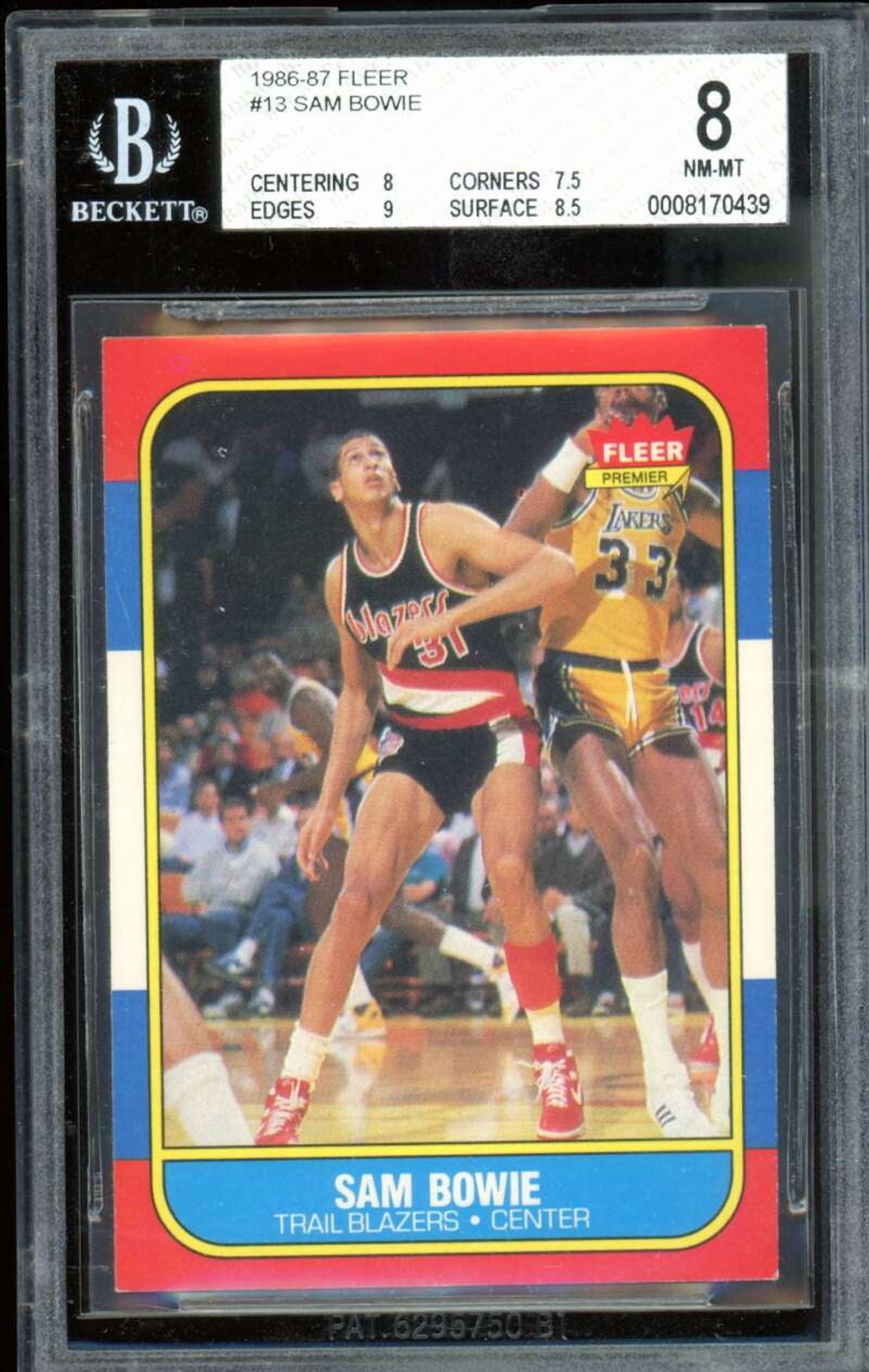Sam Bowie Rookie Card 1986-87 Fleer #13 BGS 8 - Walmart.com
