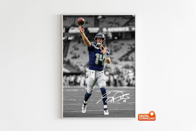 Sam Darnold Inspired Football Wall Art Poster with Modern Athlete Game ...