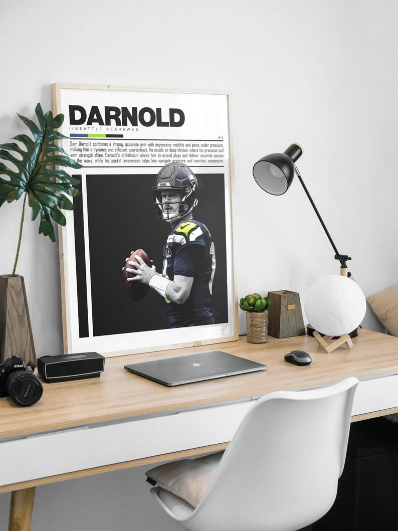 Sam Darnold Inspired Football Wall Art Poster with Modern Athlete ...