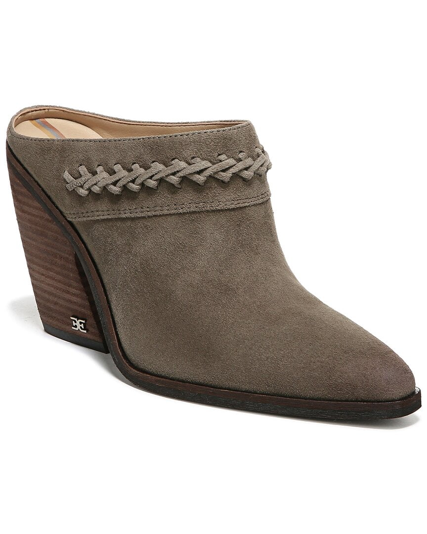 Sam Edelman Alison Desert Olive Pointed Toe Slip On Stacked Heel ...