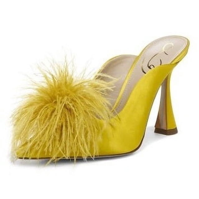 Sam Edelman Anthony Ochre Spool Heel Slip On Pointed Toe Feather ...