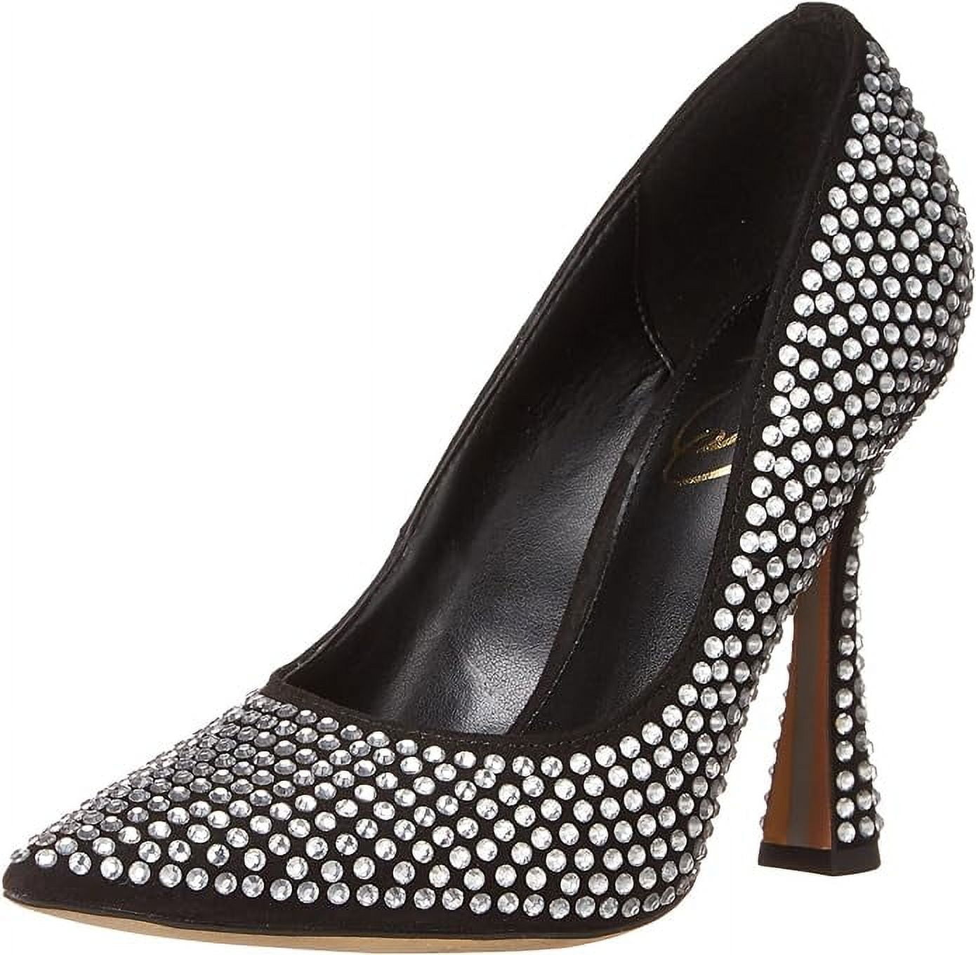 Sam Edelman Antonia Black Glitz Pointed Toe Slip On Spool Heel Fashion ...