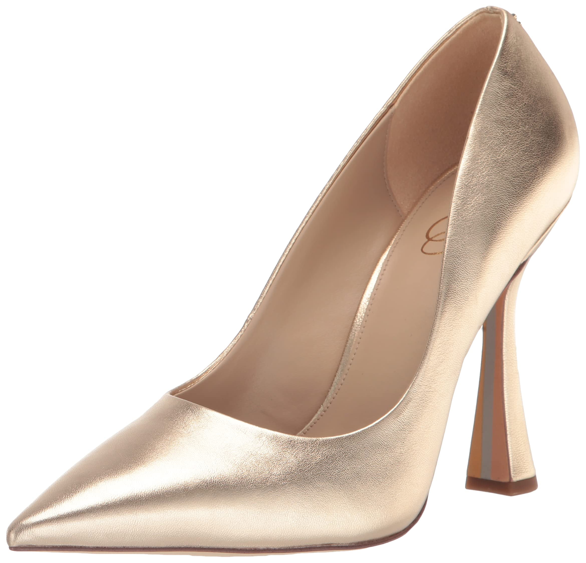Sam Edelman Antonia Gold Leather Fashion Slip On Pointed Toe Heeled ...