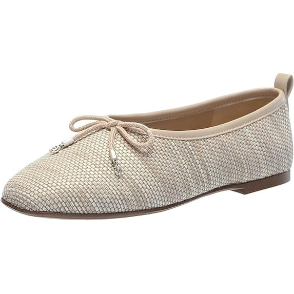 Sam Edelman Ari Black Leather Bow Detailed Slip On Squared Toe Ballet ...