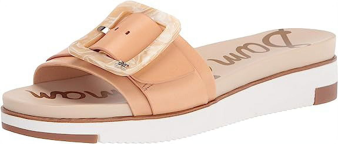 Sam Edelman Ariane Natural Sand Open Toe Wedge Platform Leather Slides ...