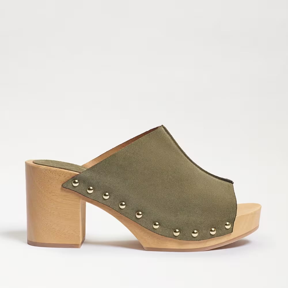 Sam Edelman Bardot Mineral Green Clog Heel Open Toe Slip On Fashion ...