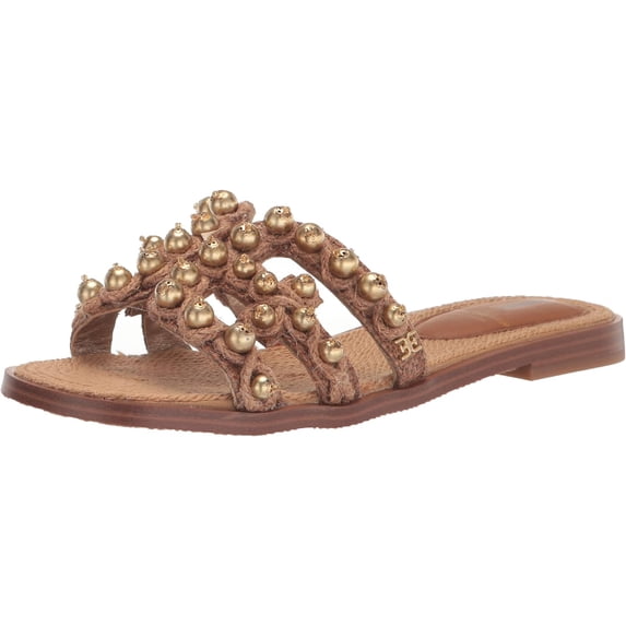 Sam Edelman Bay Soleil Cuoio Pearl Leather Embellished Leather Strap ...