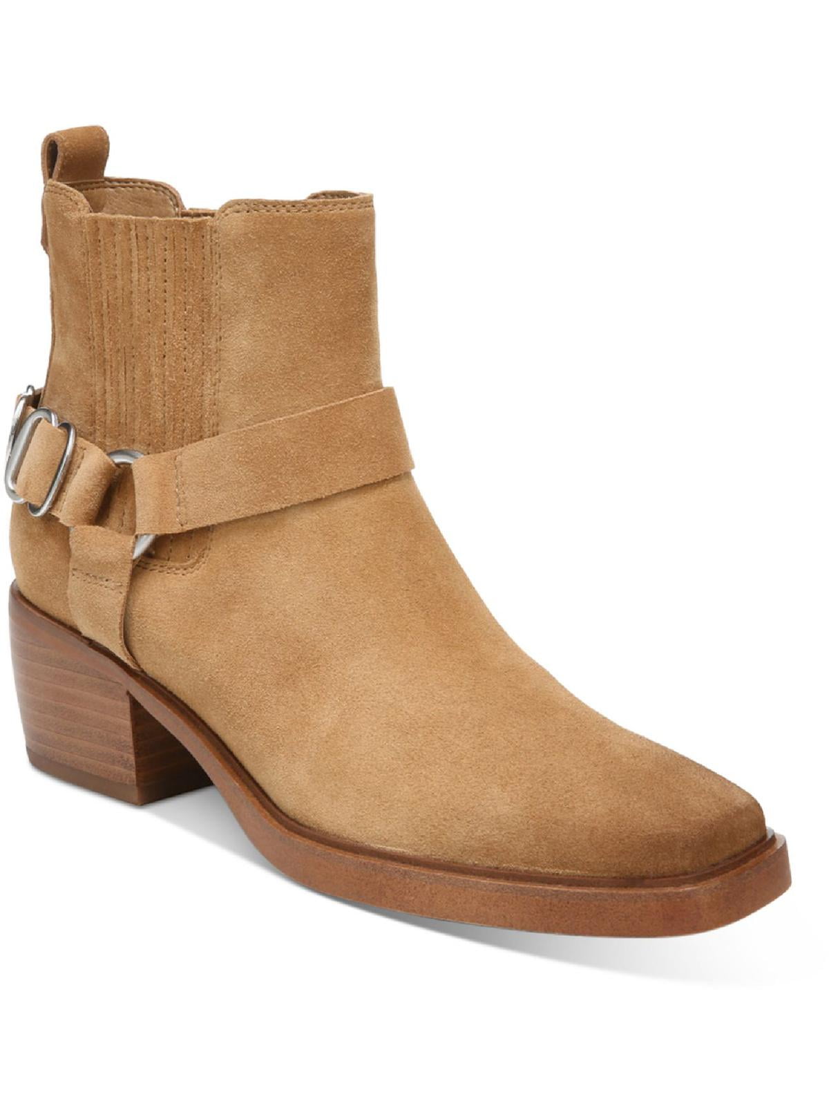 Sam Edelman Bellamie Camel Stacked Heel Squared Toe Pull On Fashion ...