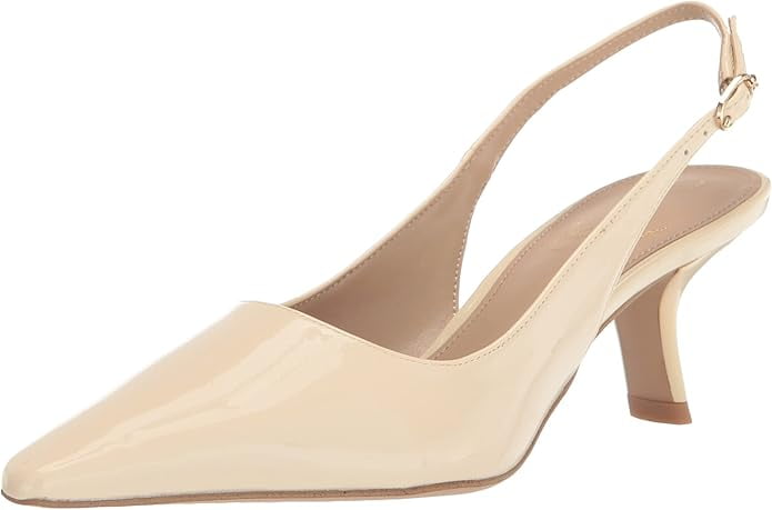Sam Edelman Bianka Modern Ivory White Slingback Kitten Heel Pointed Toe Pumps (Modern Ivory ...
