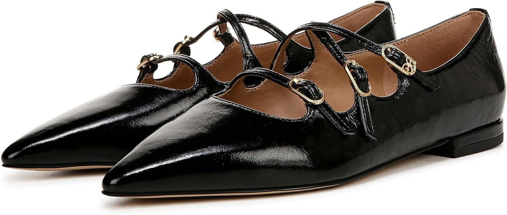Sam Edelman Cass Black Leather Mary Jane Pointed Toe Fashion Flats ...