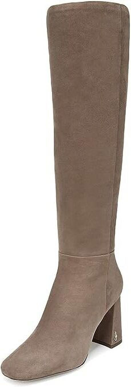 Sam Edelman Clarem Praline Suede Block Heel Almond Toe Knee High ...