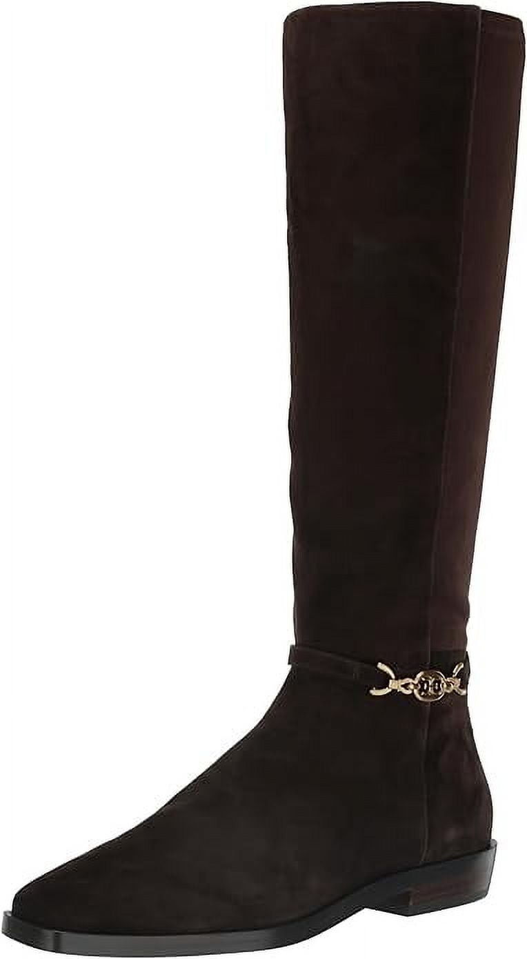 Sam Edelman Clive Chocolate Brown Squared Toe Stacked Heel Knee High ...