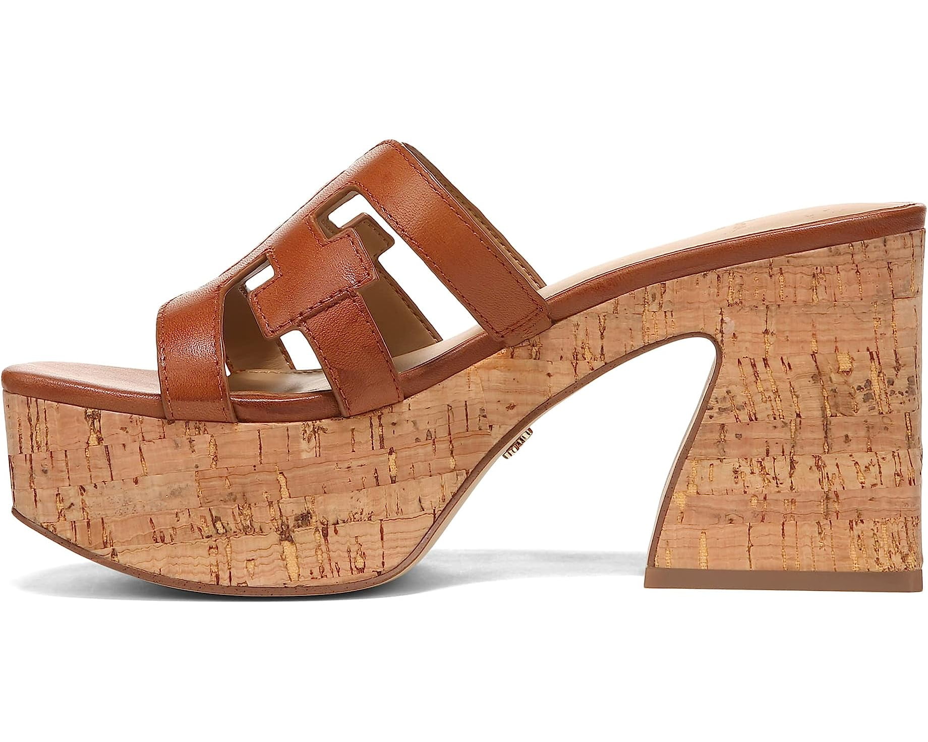 Sam Edelman Dev Saddle Cork Platform Slip On Block Heeled Open Toe Mules Sandals (SADDLE, 10 ...