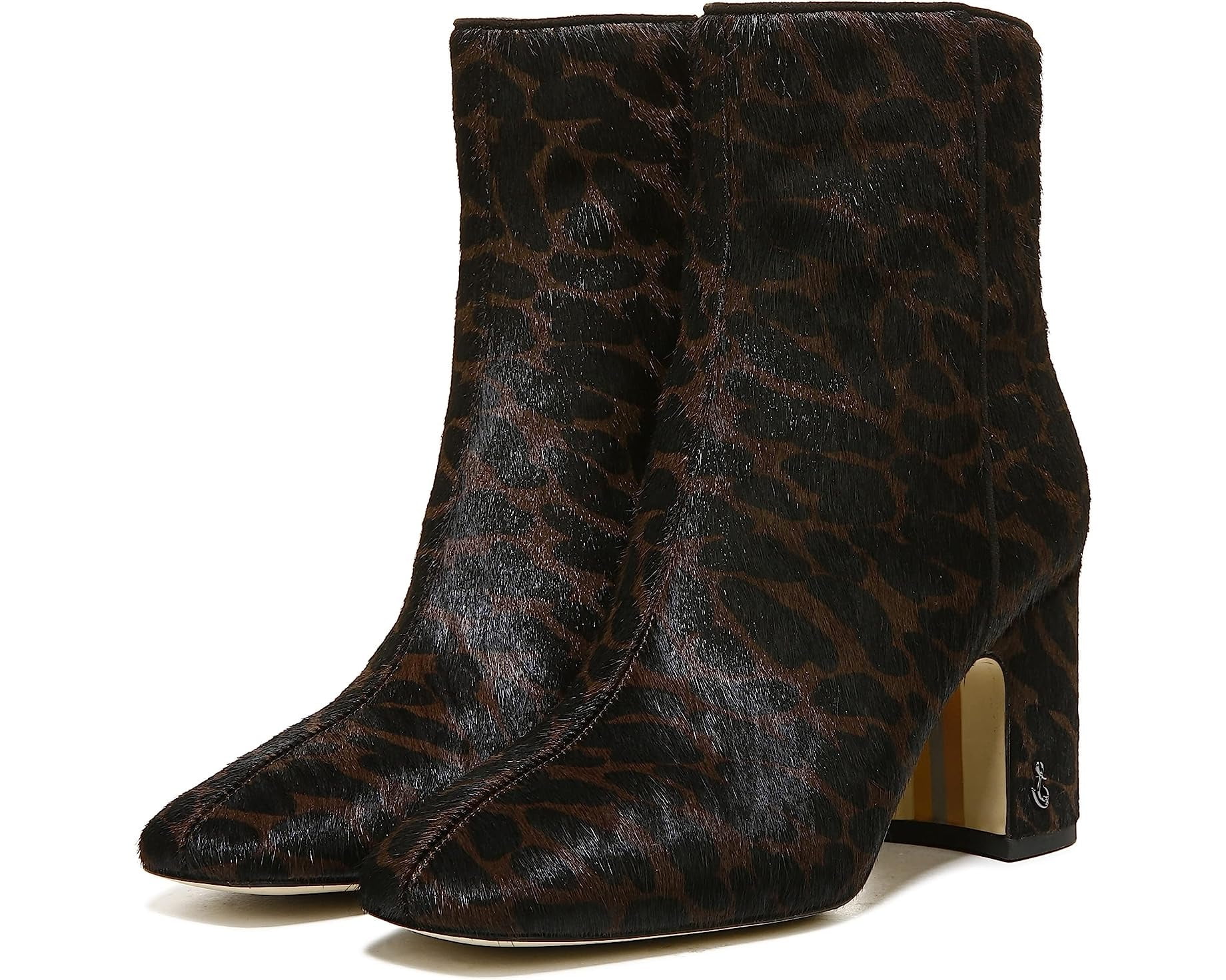 Sam Edelman Fawn 2 Brown Multi Brahma Stacked Block Heel Squared Toe ...
