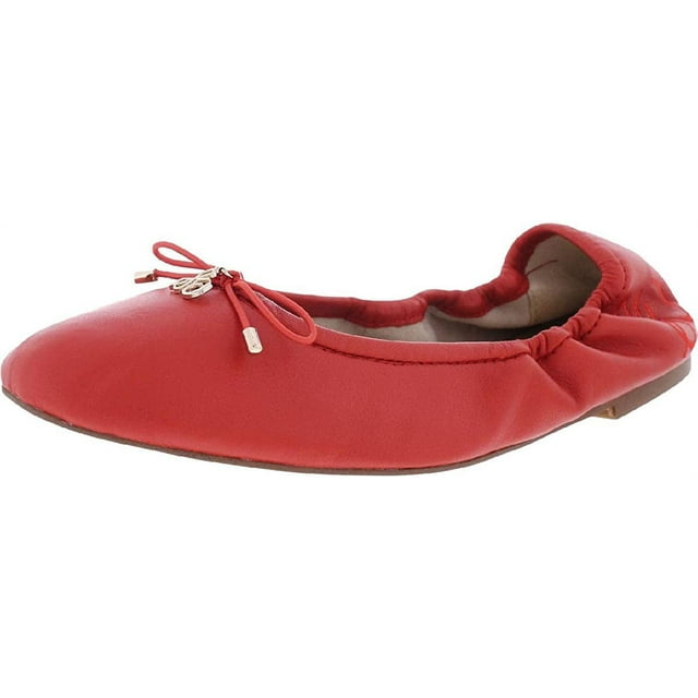 Sam Edelman Felicia Campfire Red Slip On Rounded Toe Bow Detail Ballet Flats (Campfire Red, 6.5 ...