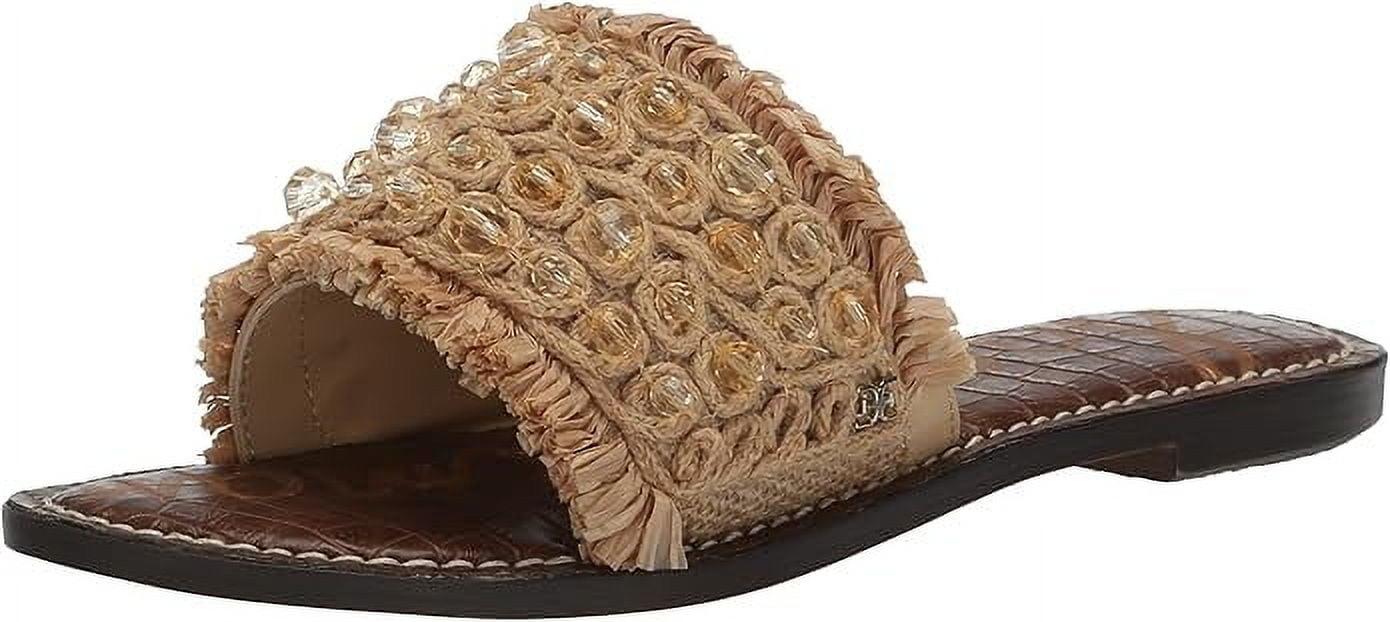 Sam Edelman Gladys Natural Raffia Open Toe Slip On Flat Slides Fashion ...