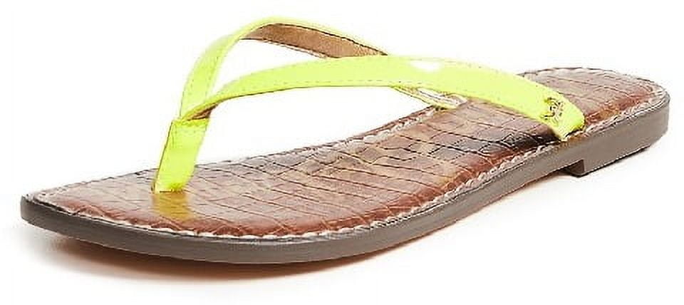 Sam Edelman Gracie Neon Yellow Thong Slip On Open Toe Slides Flats ...