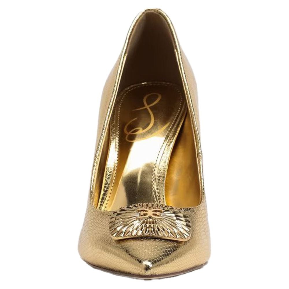 Sam Edelman Hazel Amber Gold Stiletto Heeled Pointed Toe Slip On ...