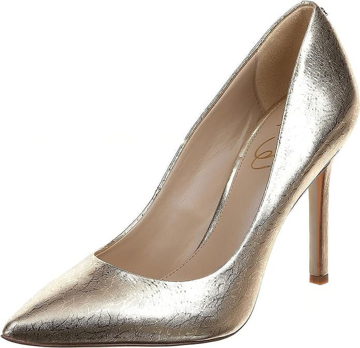 Sam Edelman Hazel Gold Crack Stiletto Heeled Slip On Pointed Toe Dress ...