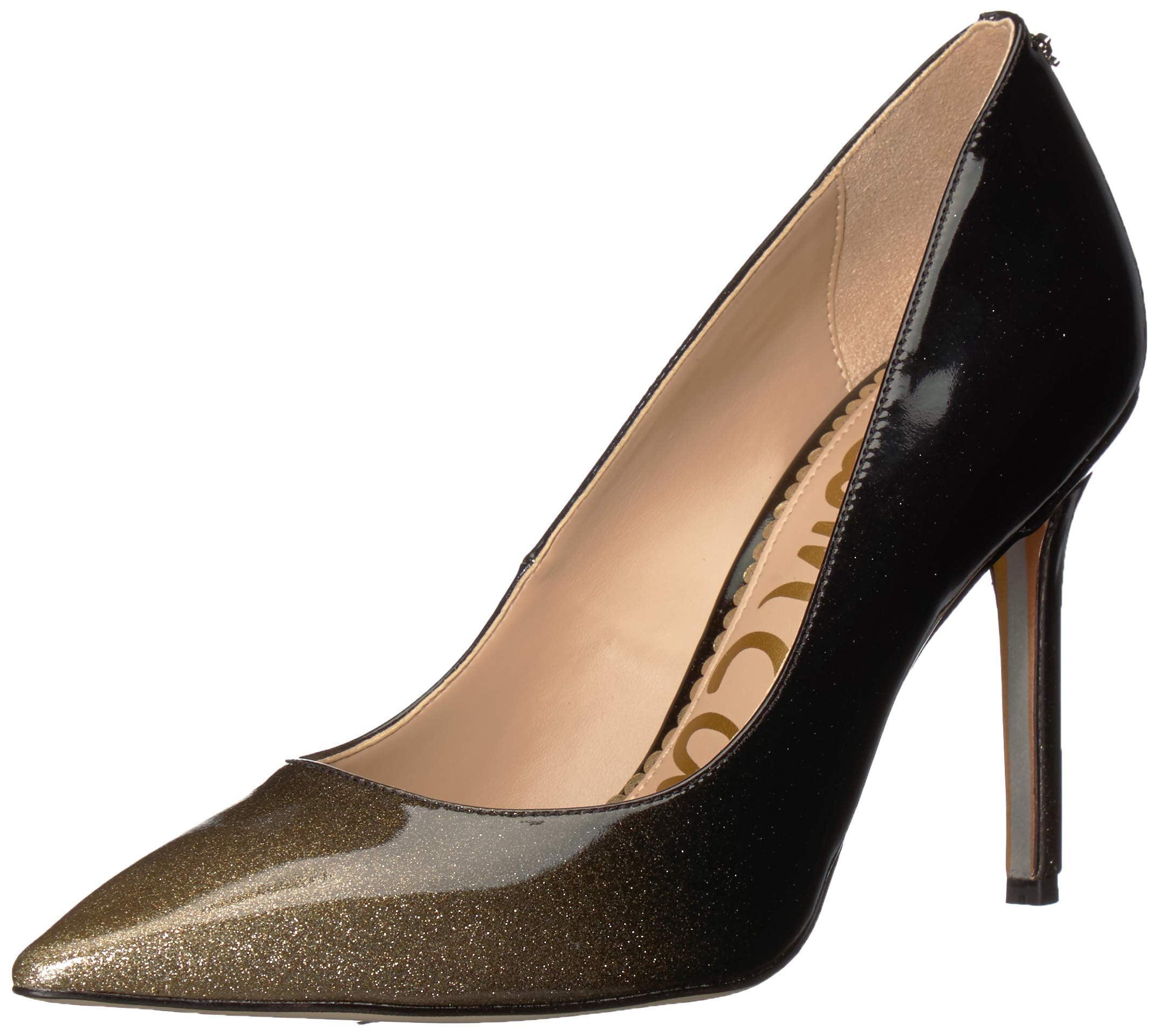 Sam Edelman Hazel Pump Gold Degrade Crystal Patent Pointed Toe Dress ...